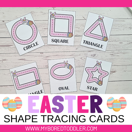 Easter Shape Tracing Cards - Bunny Design – My Bored Toddler