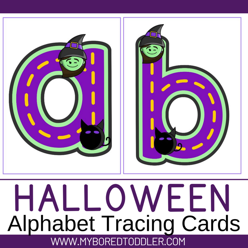 Halloween Alphabet Tracing Cards Lowercase - Large – My Bored Toddler