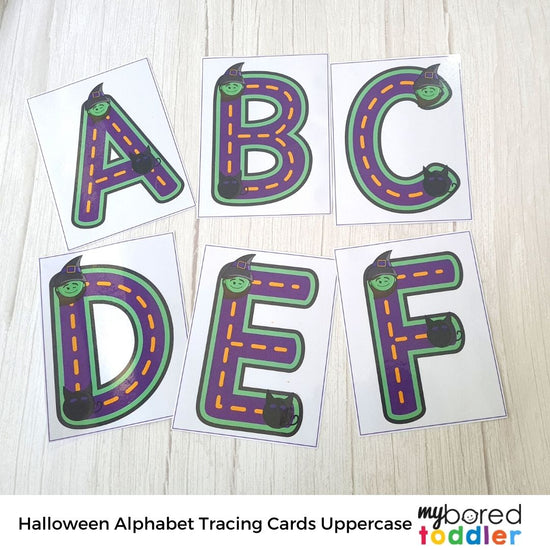 Halloween Alphabet Tracing Cards - Uppercase Large Size – My Bored Toddler