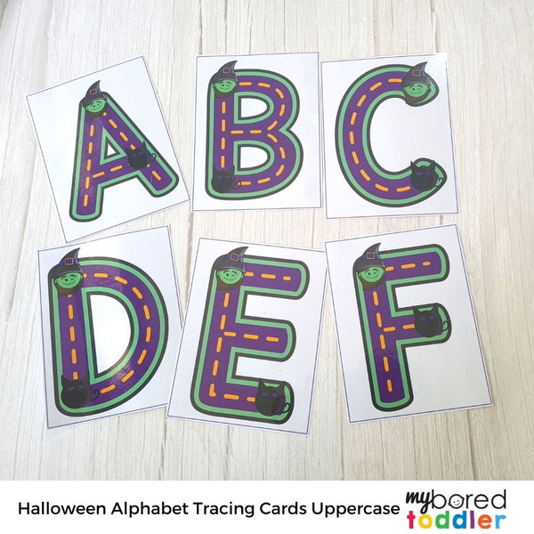 Halloween Alphabet Tracing Cards - Uppercase Large Size – My Bored Toddler