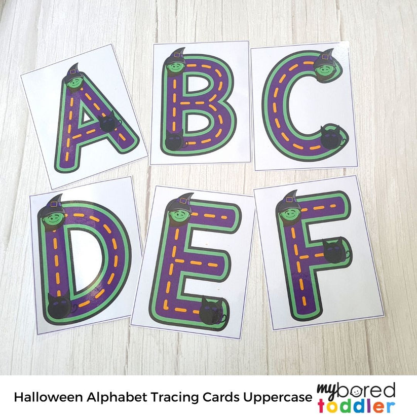 Halloween Alphabet Tracing Cards - Uppercase Large Size – My Bored Toddler