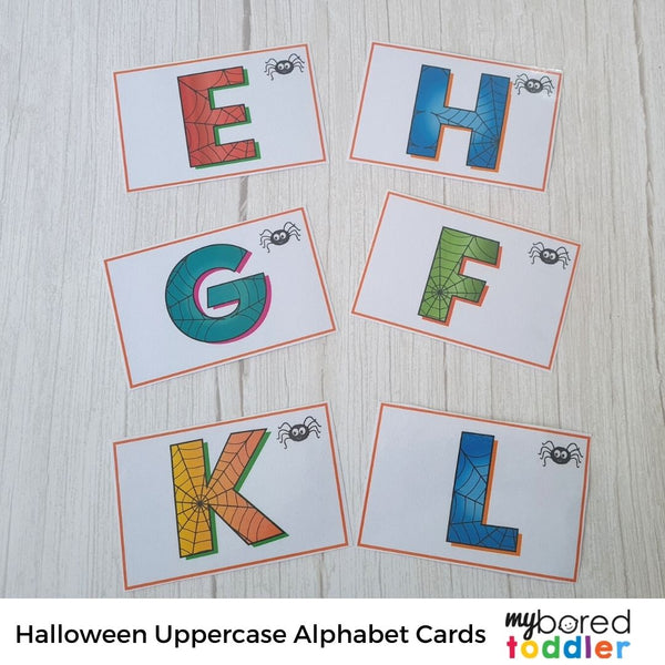 Halloween Alphabet Flashcards Uppercase & Lowercase – My Bored Toddler