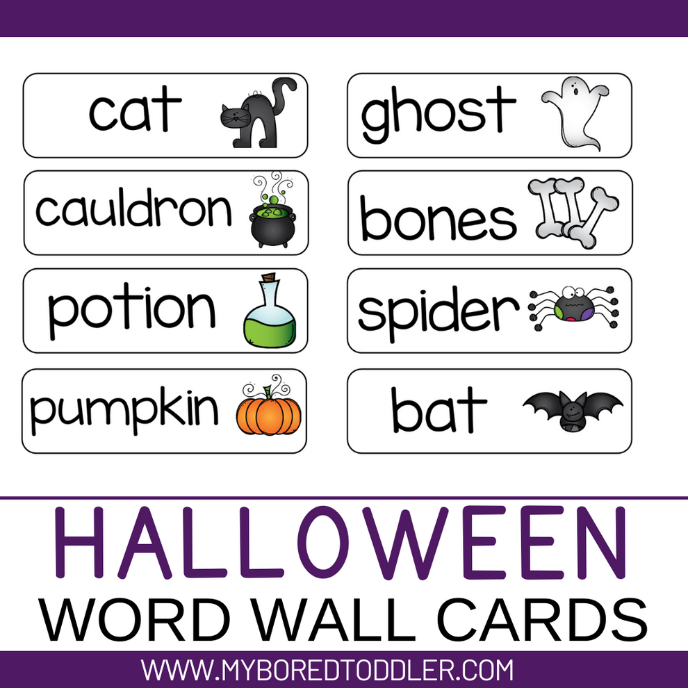 Halloween Word Wall Printables – My Bored Toddler