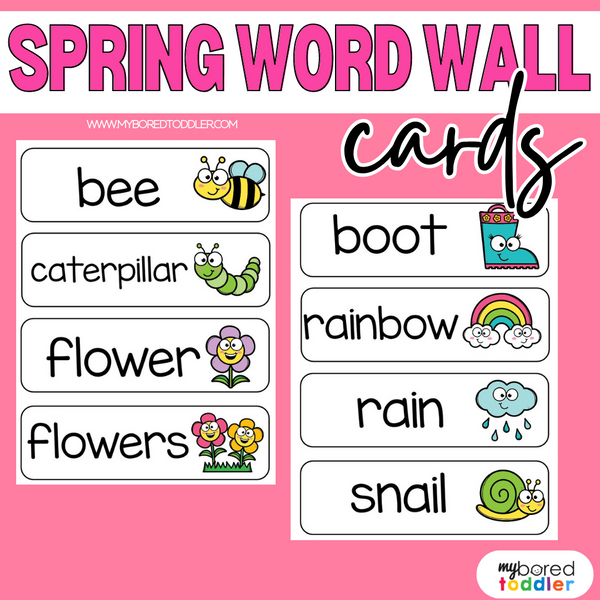 Spring Word Wall Cards – My Bored Toddler
