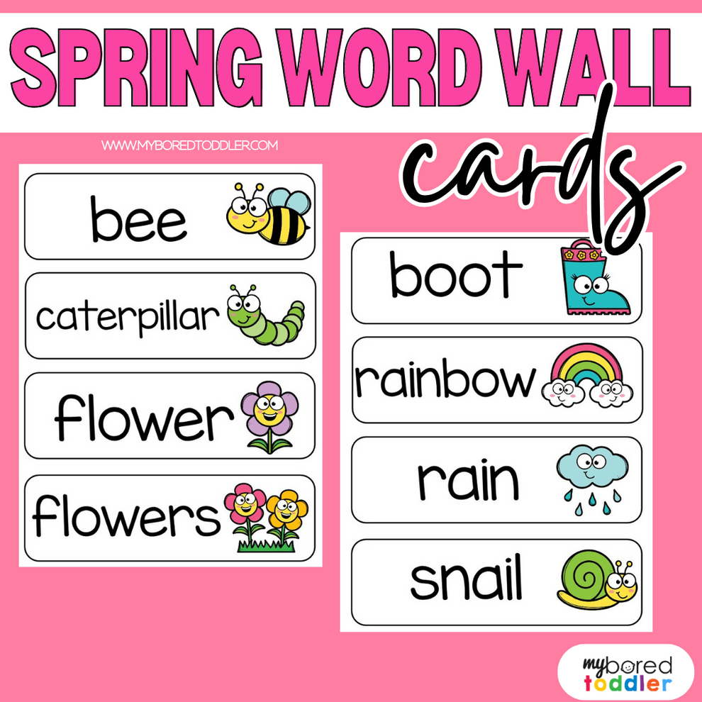 Spring Word Wall Cards – My Bored Toddler