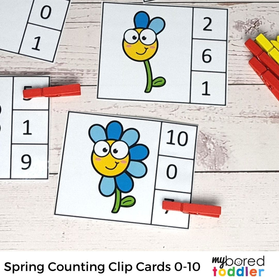 Spring Counting Clip Cards - Zero to Ten – My Bored Toddler