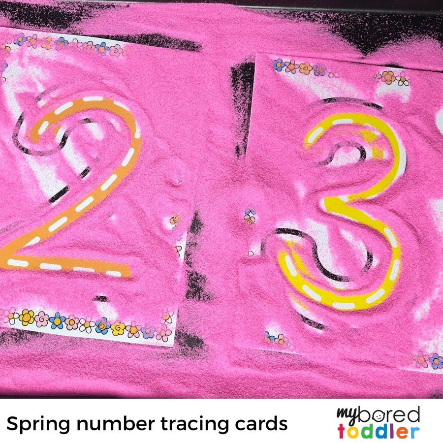 Spring Number Tracing Cards – My Bored Toddler