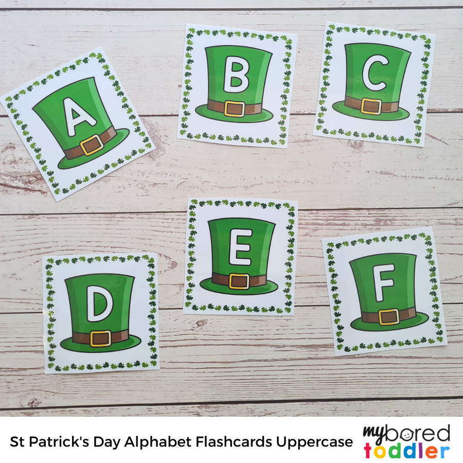 St Patrick's Day Alphabet Flashcards Lowercase & Uppercase – My Bored ...