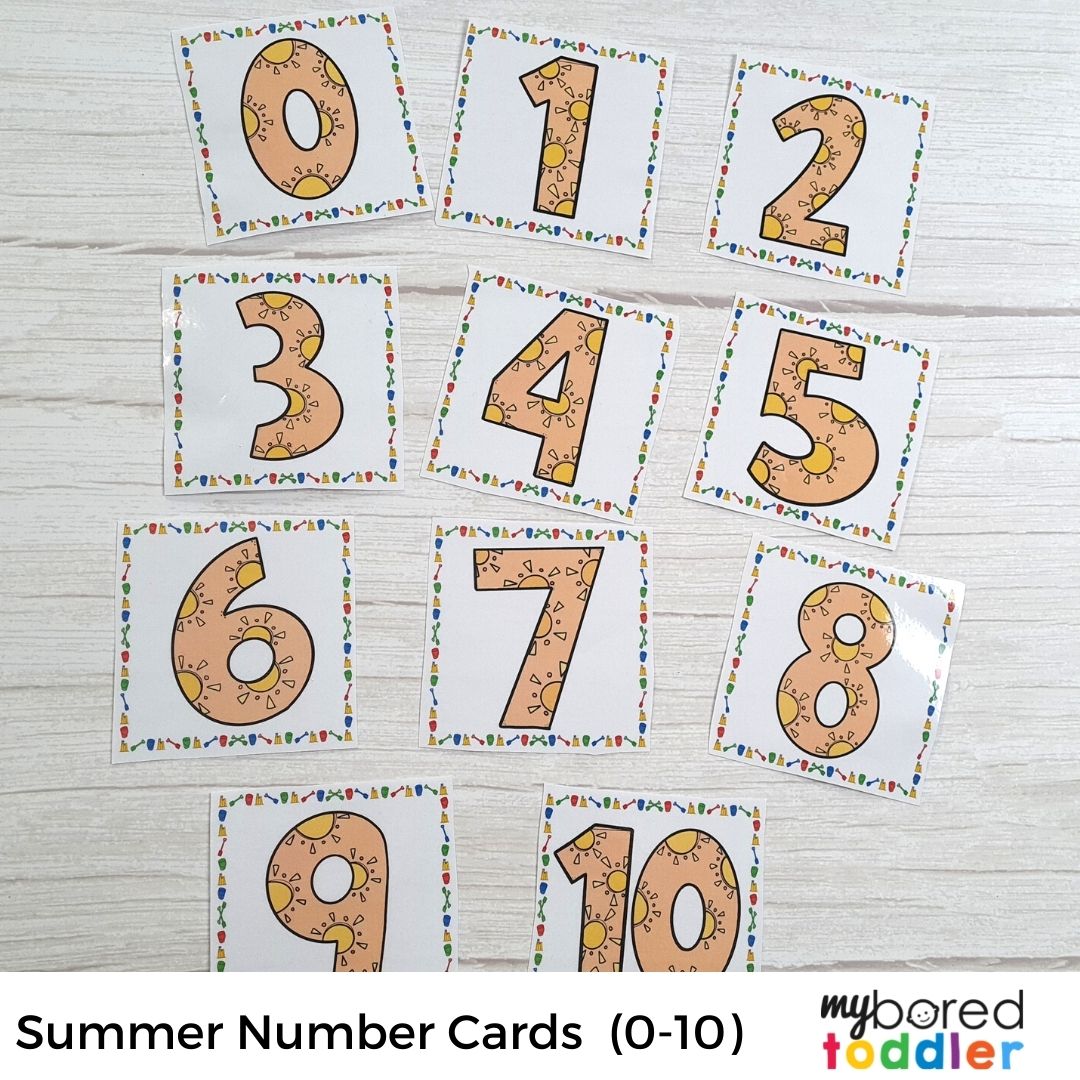 Summer Flashcards - Numbers to ten – My Bored Toddler