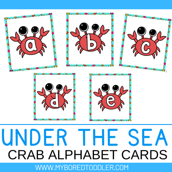 Under the Sea / Ocean Crab Alphabet Flashcards - Uppercase & Lowercase ...