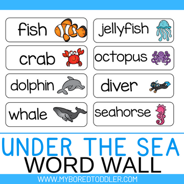 Under the Sea / Ocean Word Wall – My Bored Toddler