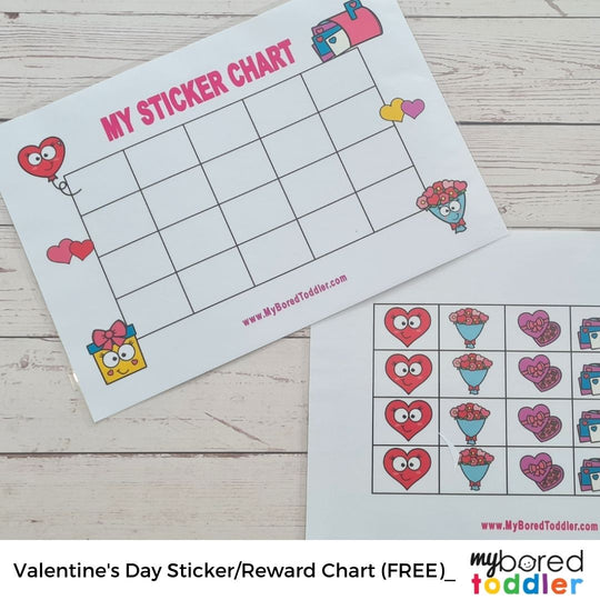 Valentine's Day Sticker / Reward Chart (FREE) – My Bored Toddler