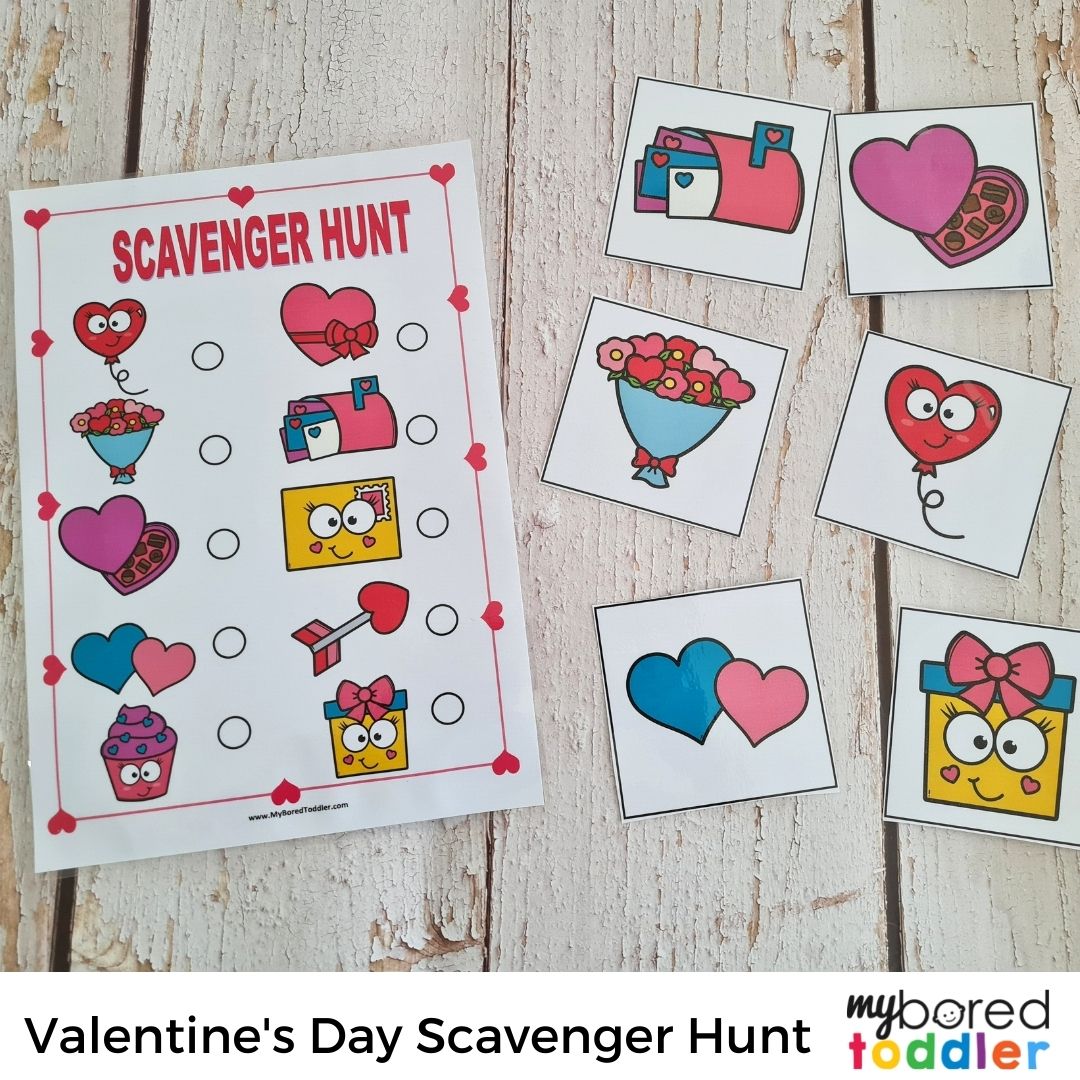 Valentine's Day Scavenger Hunt – My Bored Toddler