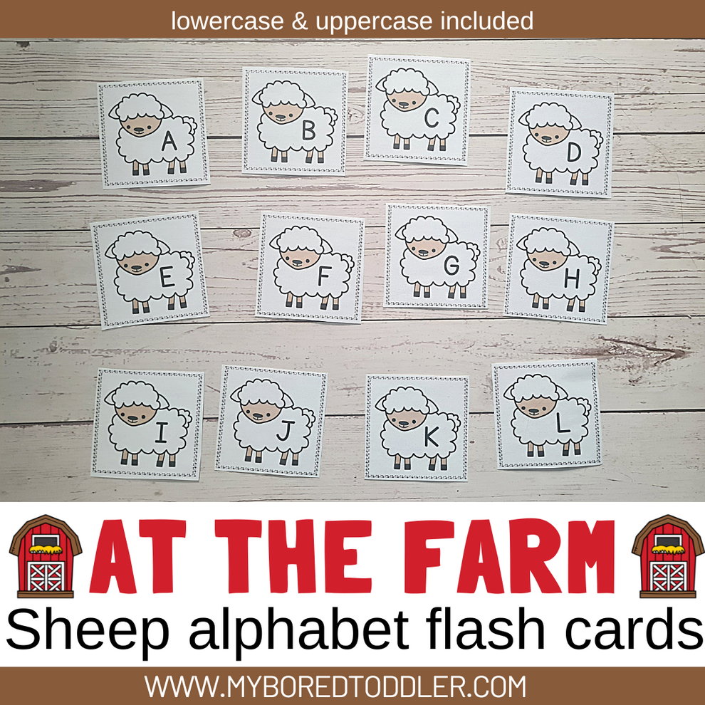 FARM THEMED Alphabet Flashcards Lowercase & Uppercase – My Bored Toddler
