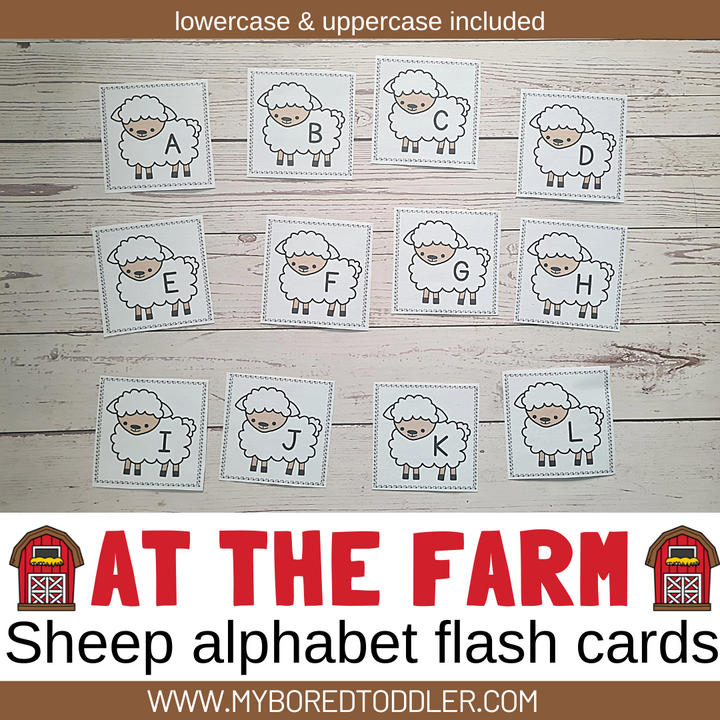 FARM THEMED Alphabet Flashcards Lowercase & Uppercase – My Bored Toddler