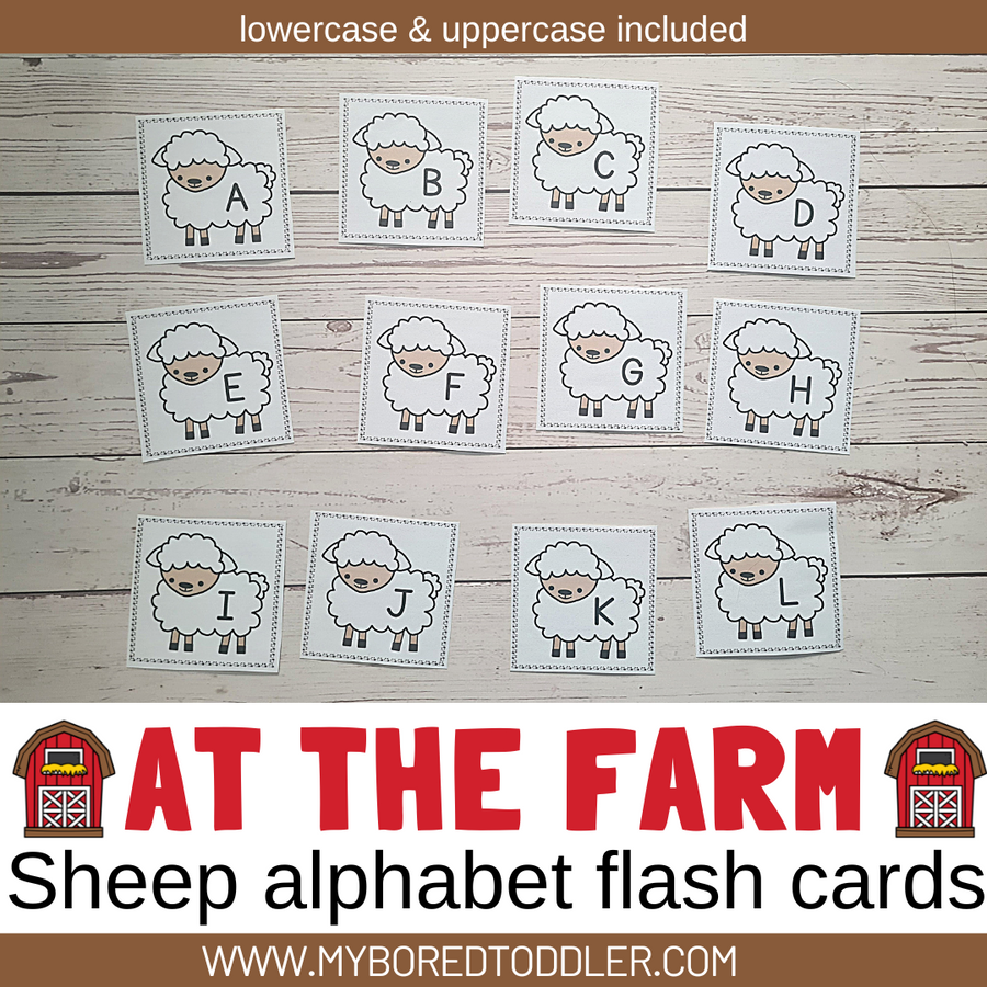 FARM THEMED Alphabet Flashcards Lowercase & Uppercase – My Bored Toddler
