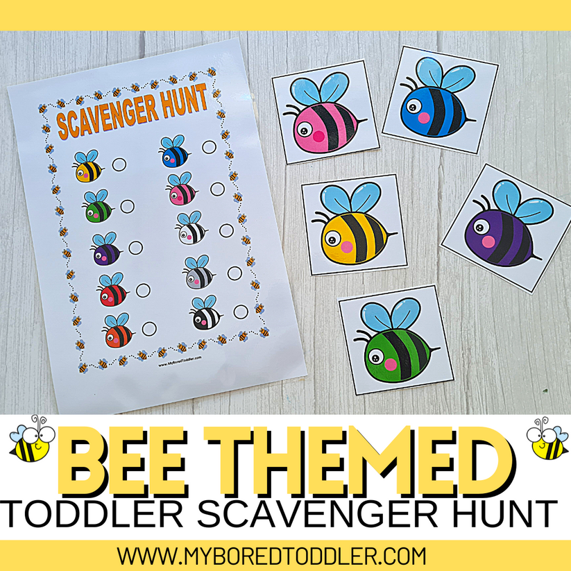 Bee Themed Scavenger Hunt – My Bored Toddler