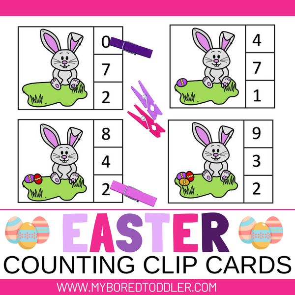 Easter Counting Clip Cards - Bunnies and Eggs – My Bored Toddler
