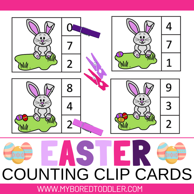 Easter Counting Clip Cards - Bunnies and Eggs – My Bored Toddler