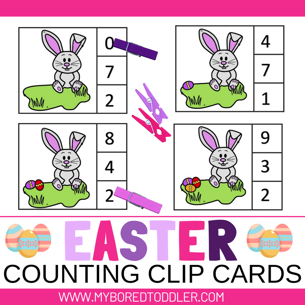 Easter Counting Clip Cards - Bunnies and Eggs – My Bored Toddler