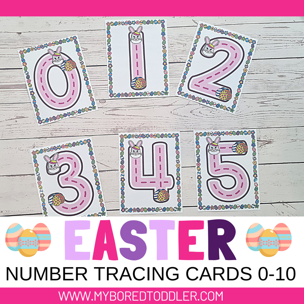 Easter Number Tracing Cards - Bunny Design 0-10 – My Bored Toddler