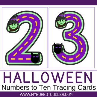 Halloween Tracing Cards Numbers 0 - 10 - large size – My Bored Toddler