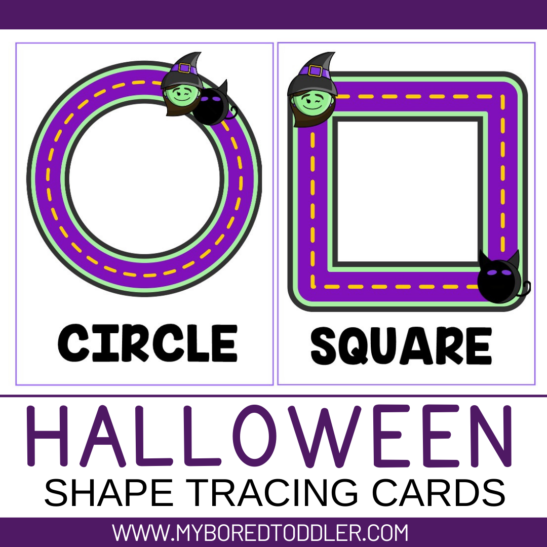 Halloween Shape Tracing Cards – My Bored Toddler