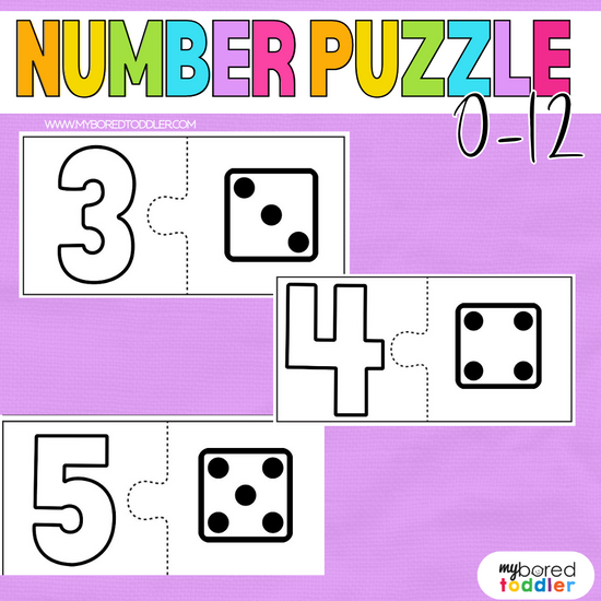 Number Puzzles - Dice 0-12 – My Bored Toddler