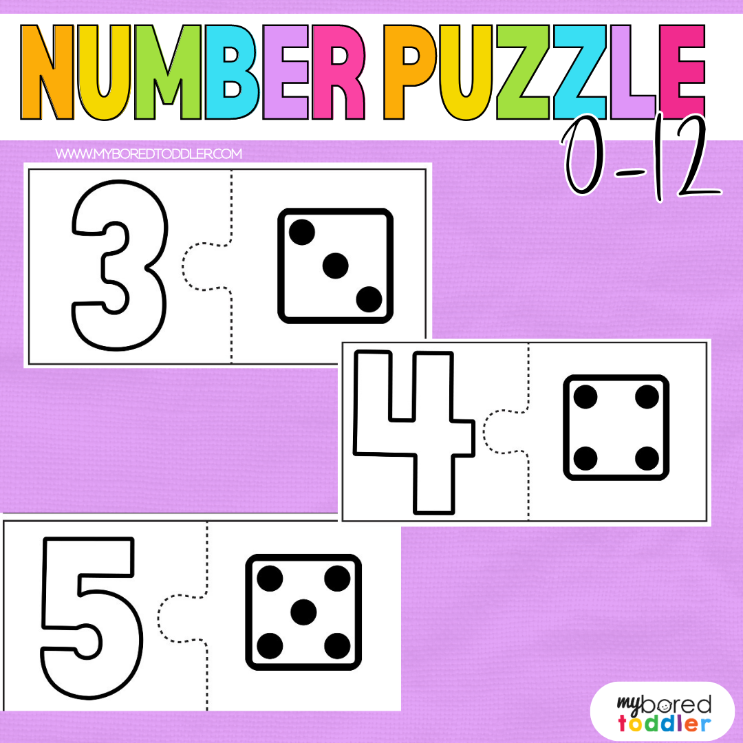 Number Puzzles - Dice 0-12 – My Bored Toddler