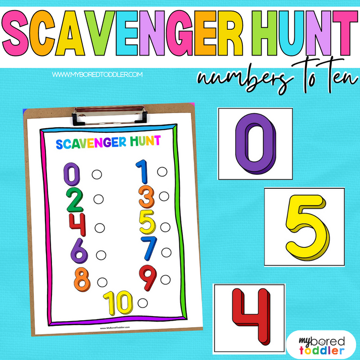 Numbers to Ten Scavenger Hunt – My Bored Toddler