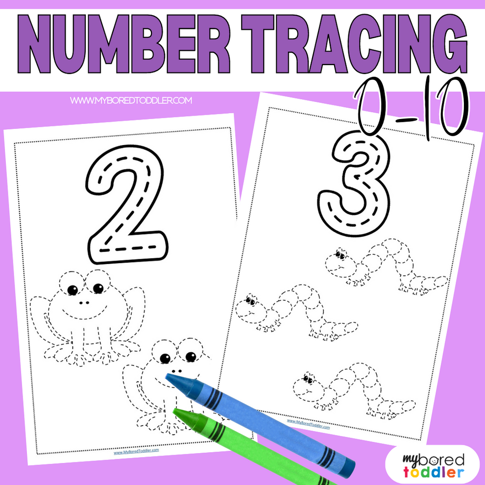 Spring Number Tracing Sheets 0-10 Black and White – My Bored Toddler