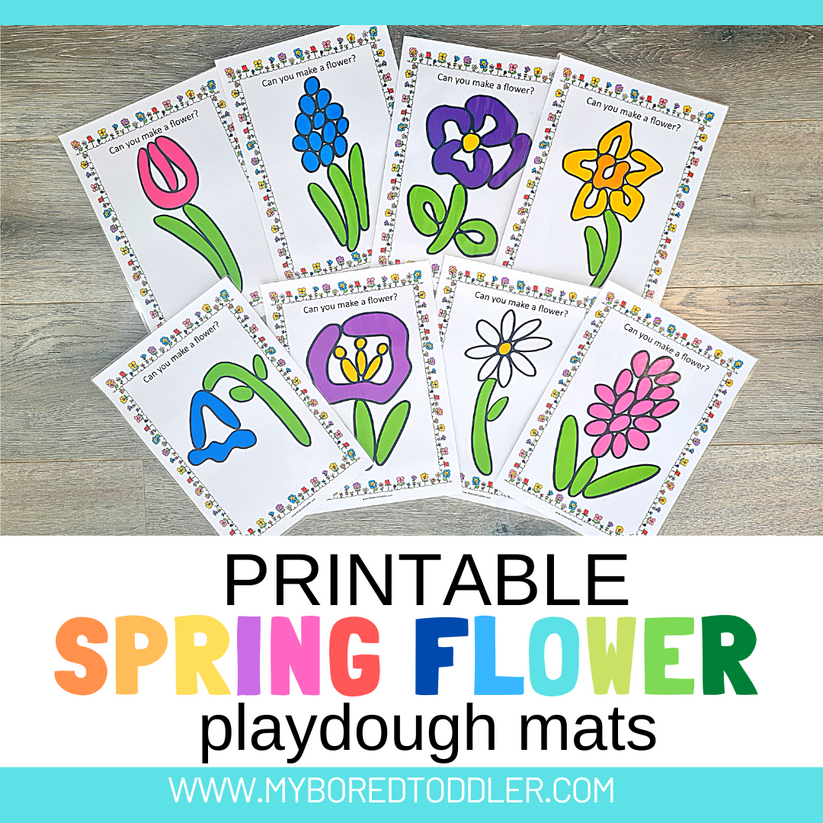 Spring Flower Playdough Mats – My Bored Toddler