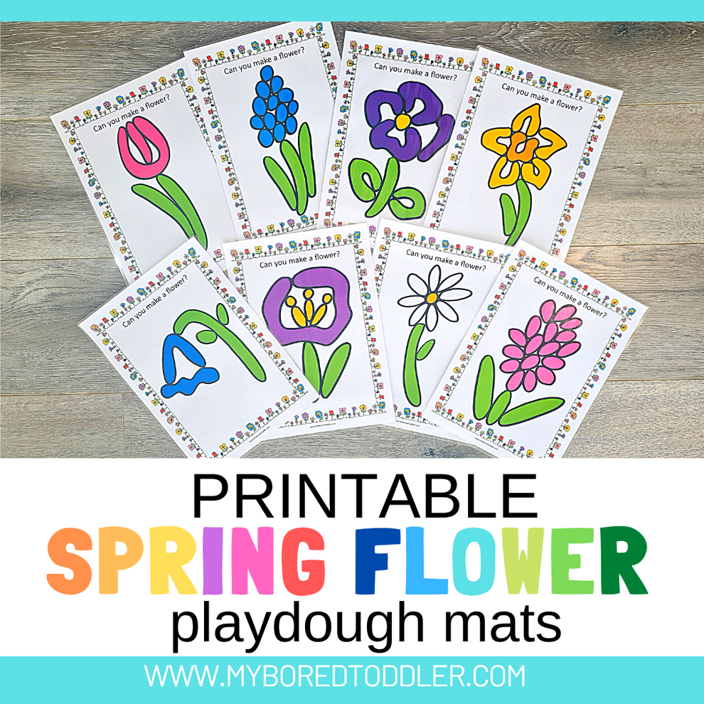 Spring Flower Playdough Mats – My Bored Toddler