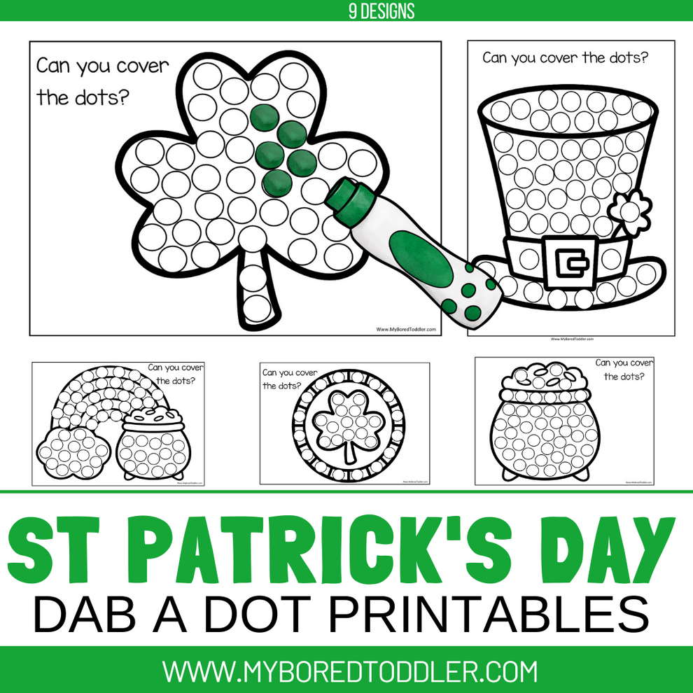St Patrick's Day Dot Printables – My Bored Toddler