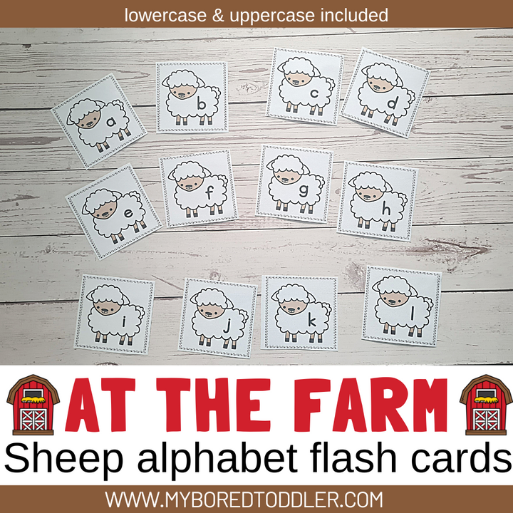 FARM THEMED Alphabet Flashcards Lowercase & Uppercase – My Bored Toddler